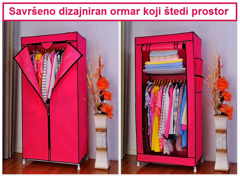 Platneni ormar za garderobu lako sklopiv i prenosiv