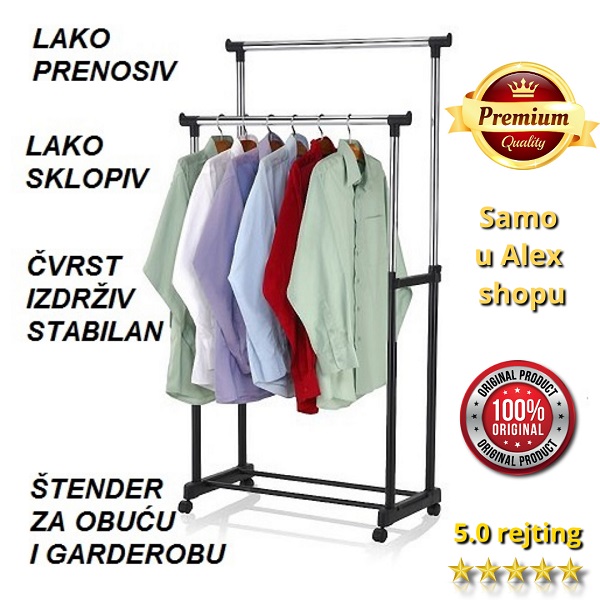 STALAK ZA ODEĆU – DVODELNI ŠTENDER - Alexonlineshop